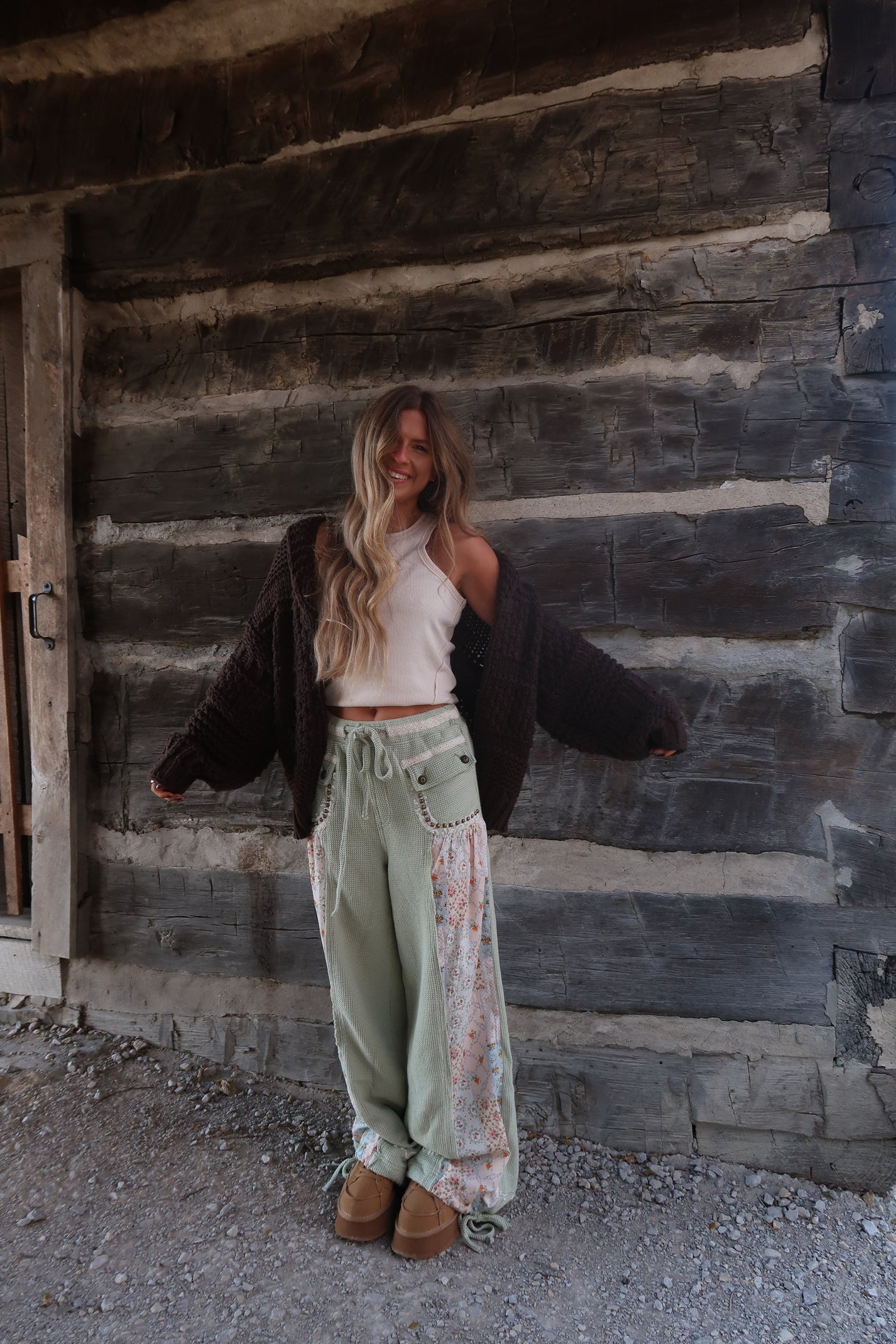 Pistachio Knit Patch Pants – Maddy Jae